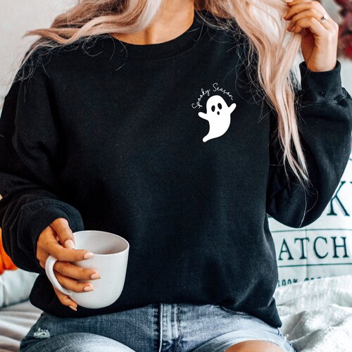 Halloween Sweatshirt Fall Sweater Cute Ghost Sweatshirt - Etsy