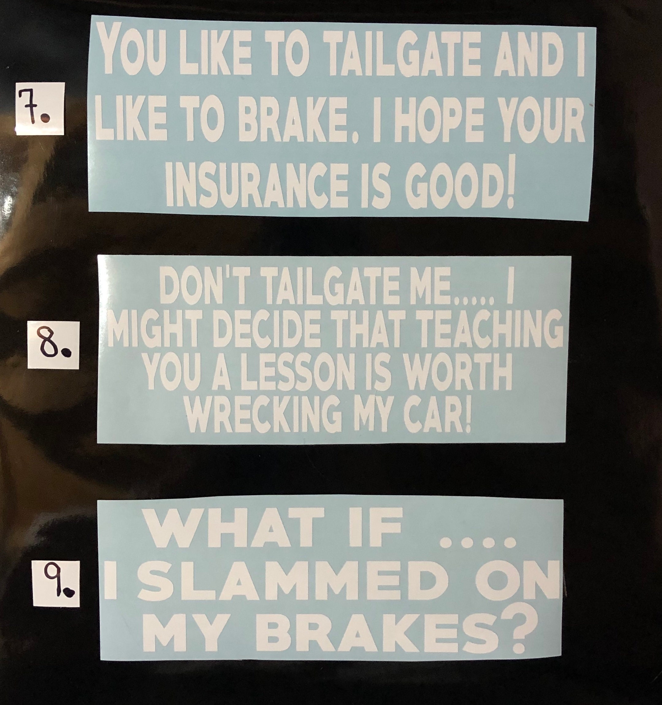 Road Rage Tailgating/tailgater Bumper Sticker Diecut Decal 14 - Etsy