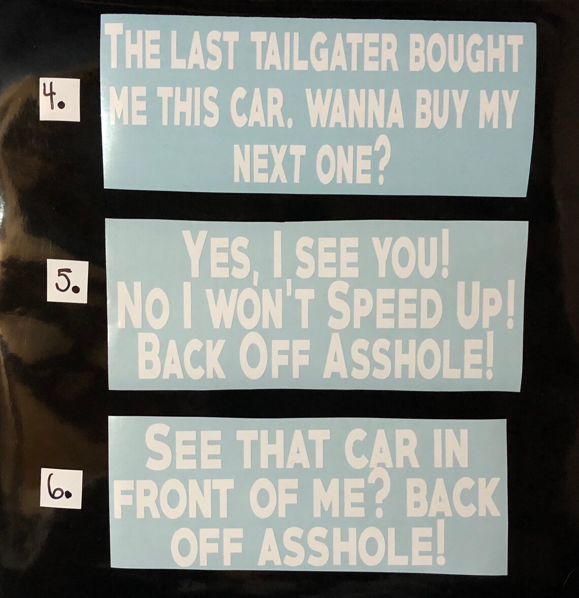 Road Rage Tailgating/tailgater Bumper Sticker Diecut Decal 14 - Etsy