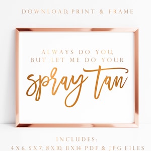 Printable Tanning Sign. Tanning Salon Decor. Spray Tan Business ...