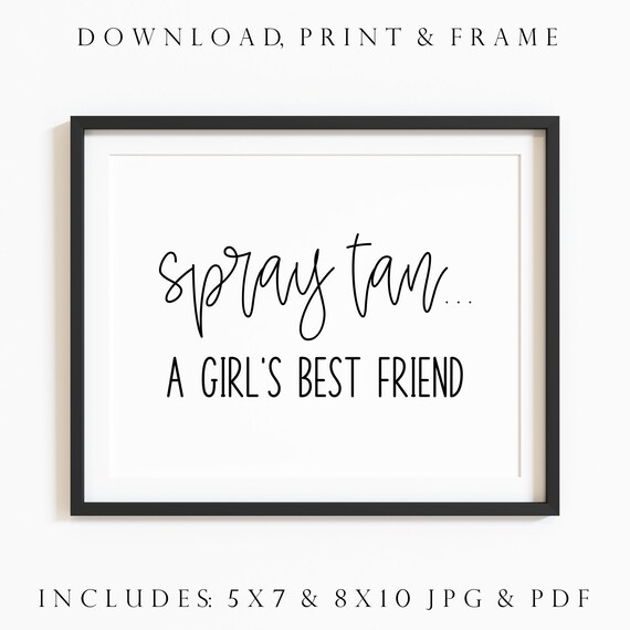 Printable Tanning Sign. Tanning Salon Decor. Spray Tan | Etsy