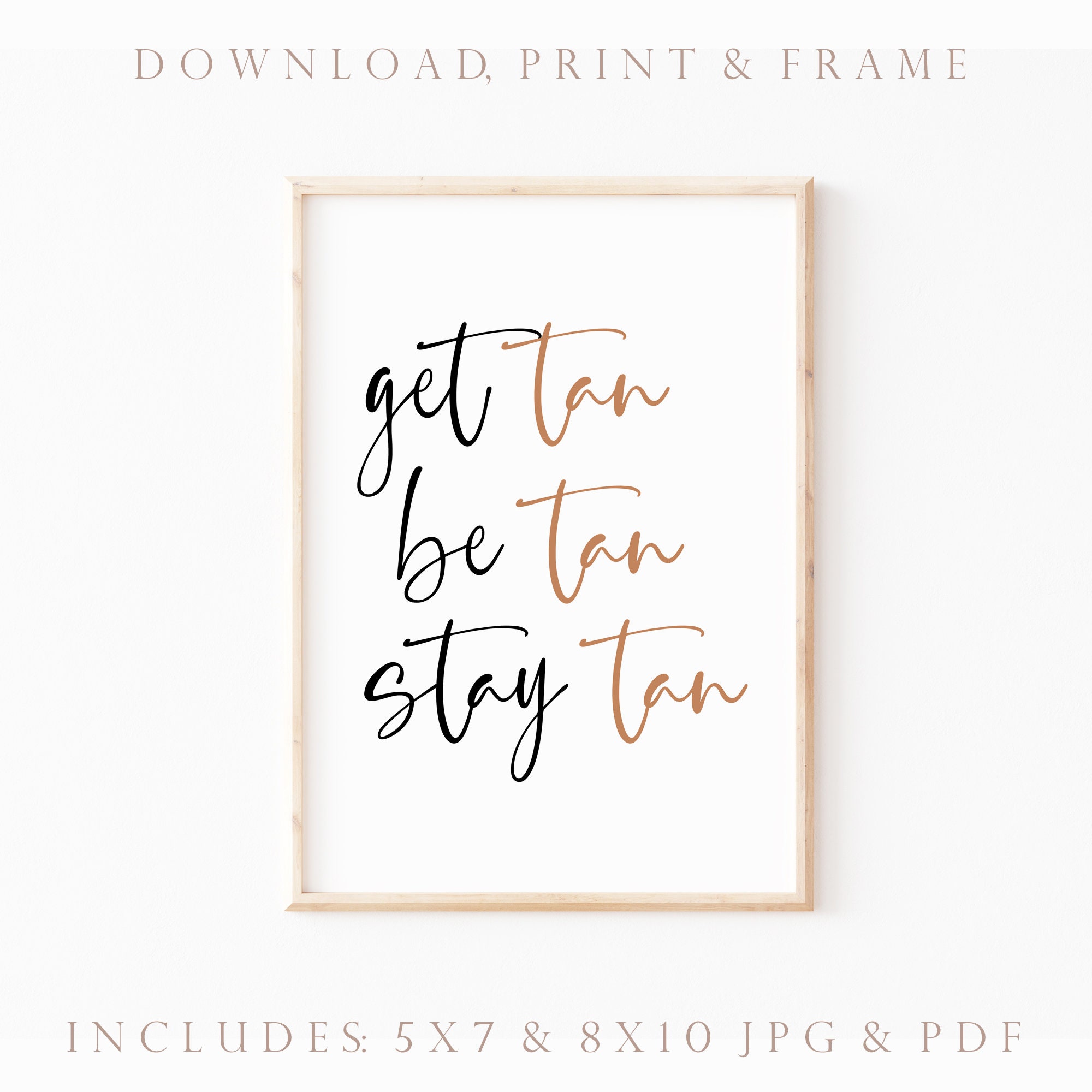 Printable Tanning Sign. Tanning Salon Decor. Spray Tan - Etsy