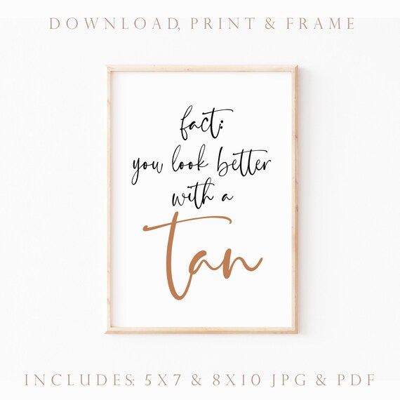 Printable Tanning Sign. Tanning Salon Decor. Spray Tan | Etsy