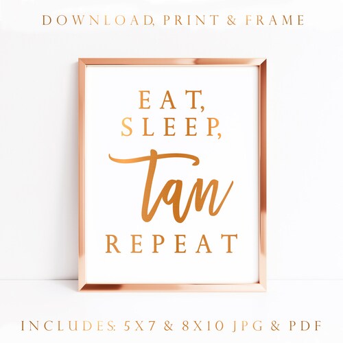 Printable Tanning Sign. Tanning Salon Decor. Spray Tan - Etsy