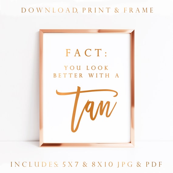 Printable Tanning Sign. Tanning Salon Decor. Spray Tan | Etsy
