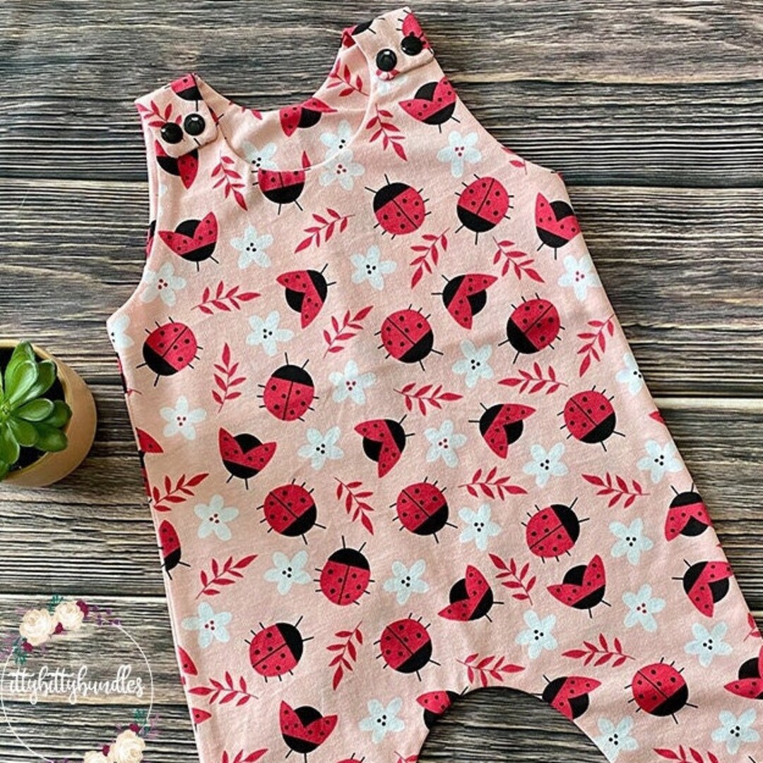 Lady Bug Baby Romper, Lady Bug Baby Clothes, Lady Bug Baby Harem Romper ...