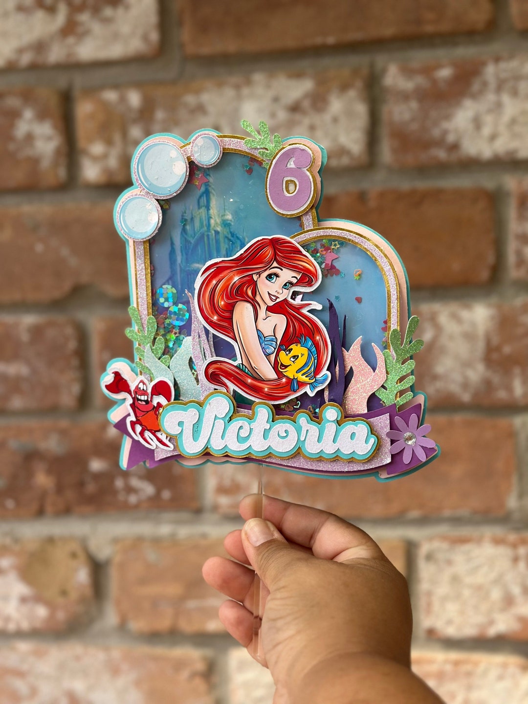 Disney Princess Ariel Shaker Cake Topper / the Little Mermaid Shaker ...