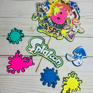 Splatoon Inspired Personalized Shaker Cake Topper - Etsy