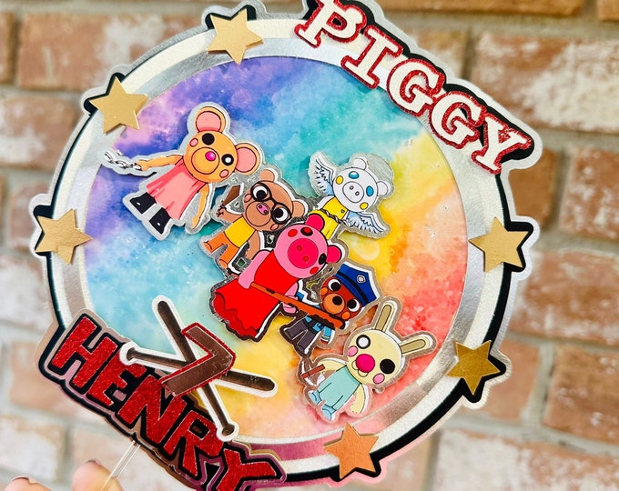 Piggy Cake Topper / Roblox Cake Topper / Custom Cake Topper - Etsy