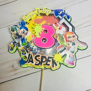 Splatoon Inspired Personalized Shaker Cake Topper - Etsy