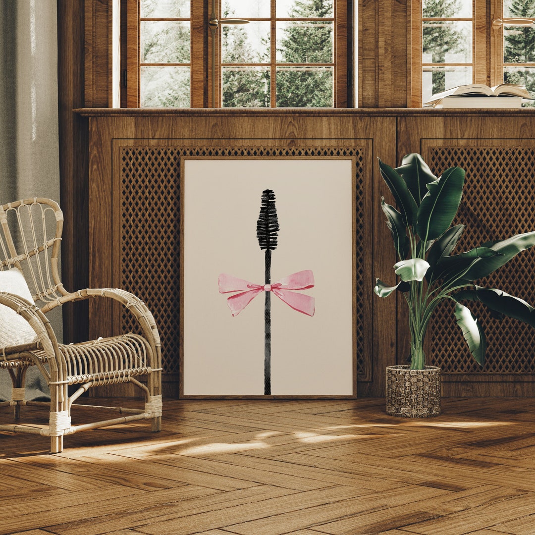 Coquette Pink Bow Mascara Room Decor Aesthetic Preppy Print DIGITAL ...