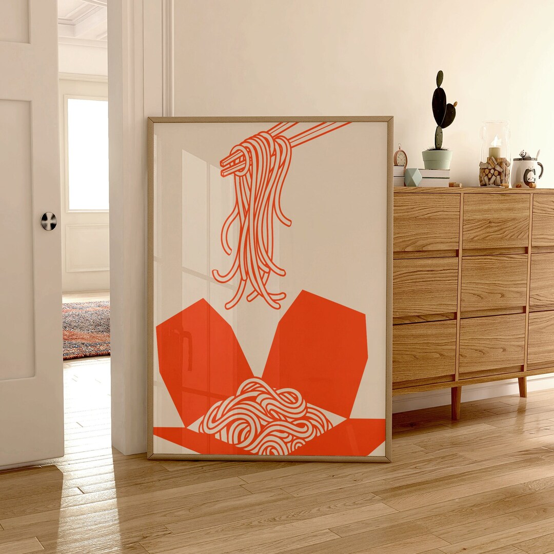 Noodles Chinese Takeout Aesthetic Kitchen Food Wall Art Preppy Print ...