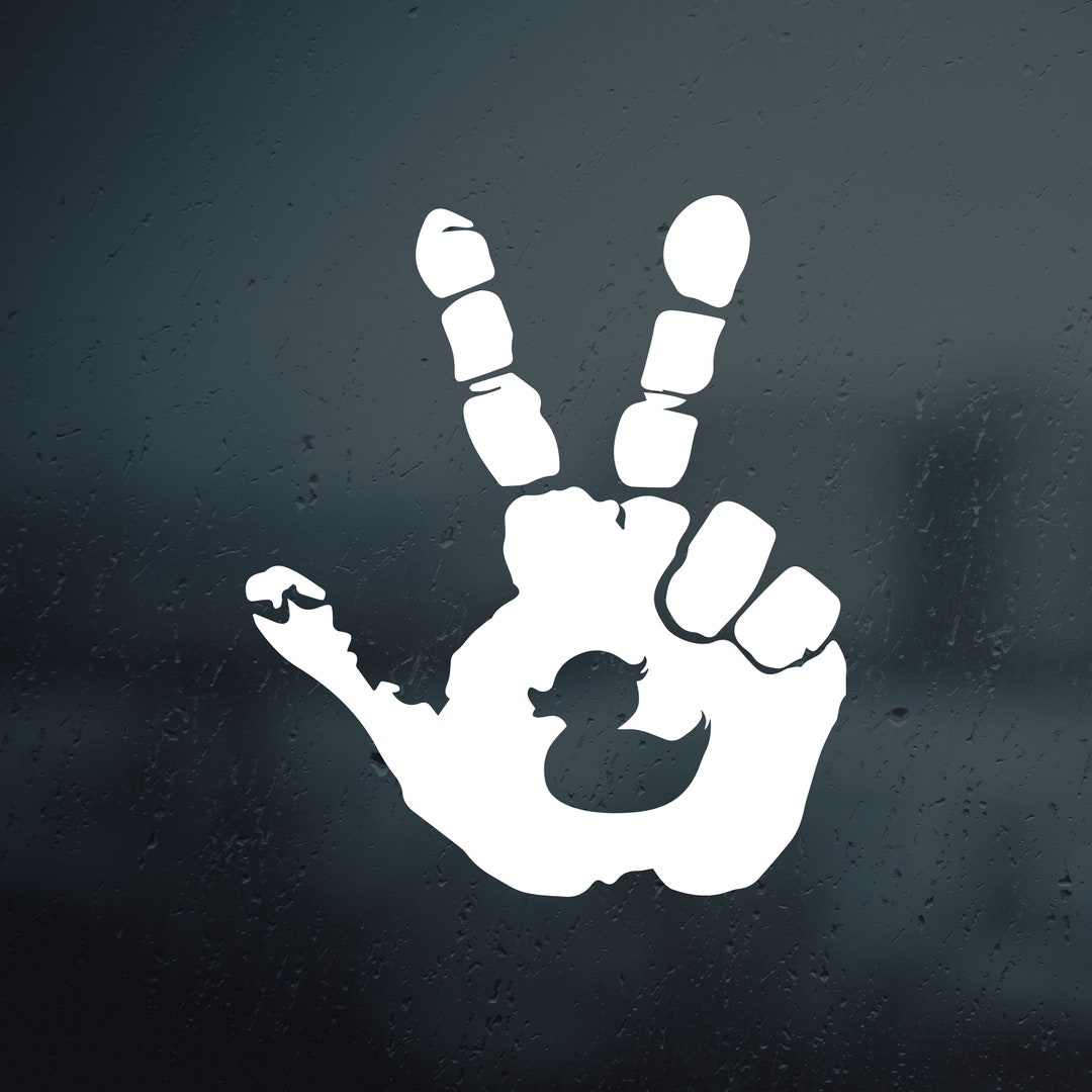 Two-finger Wave With Duck! Vinyl Decal Sticker | Peace Wave | Perfect ...
