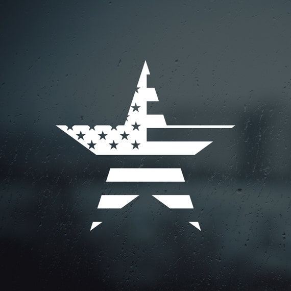 American Flag Star Vinyl Decal Sticker - Etsy