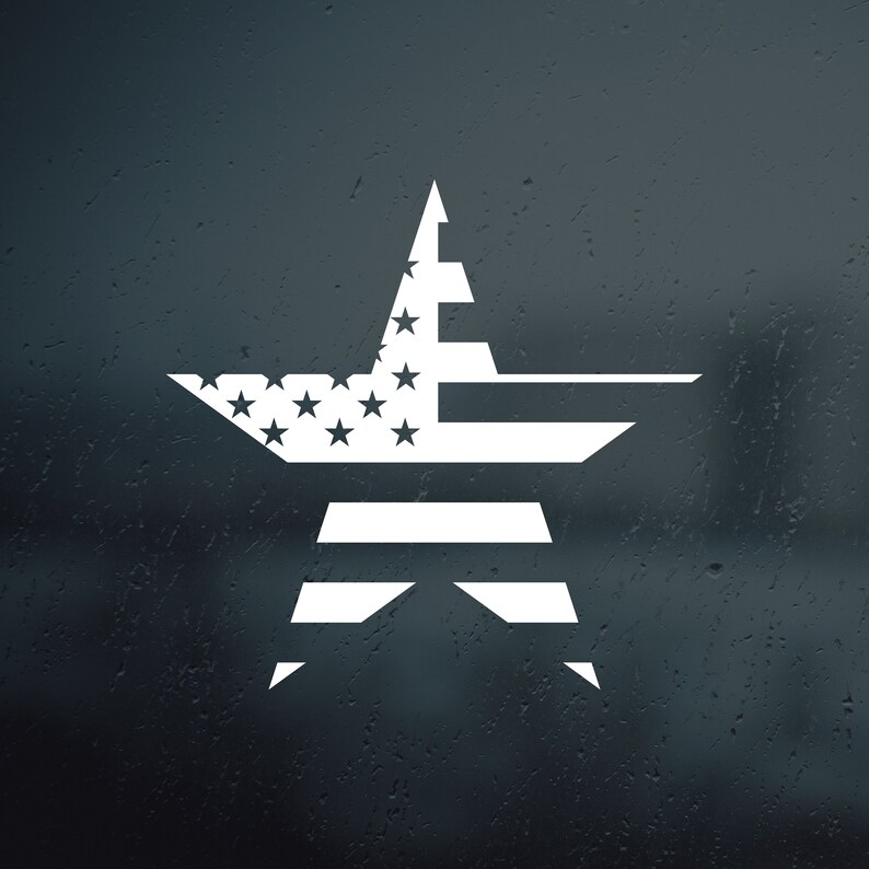 American Flag Star Vinyl Decal Sticker - Etsy