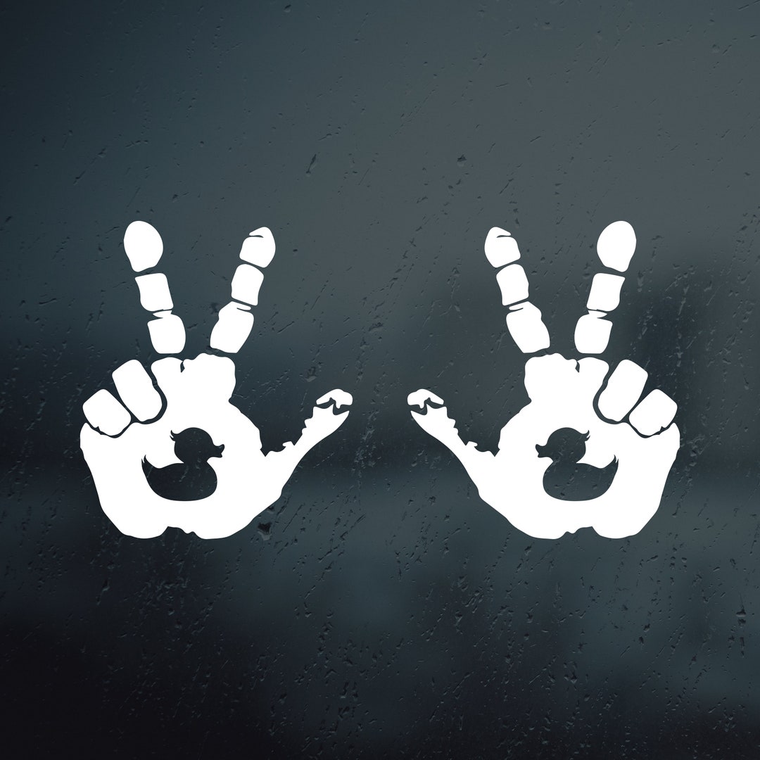 Two-finger Wave With Duck! Vinyl Decal Sticker | Peace Wave | Perfect ...