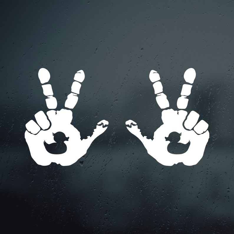 Two-finger Wave With Duck! Vinyl Decal Sticker | Peace Wave | Perfect ...