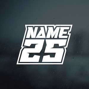 Custom Racing Name and Number Vinyl Decal | Custom Dirt Bike Mx ...