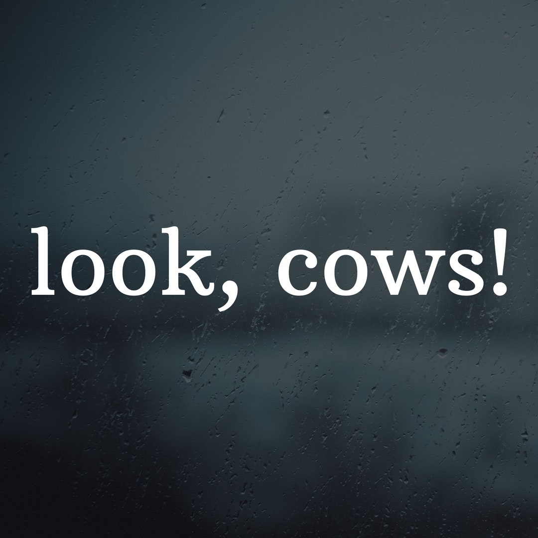 Look, Cows! Vinyl Decal Sticker, Bumper Sticker, Hood, Fender, Laptop ...