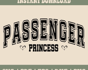 Passenger Princess SVG PNG, Varsity Svg Png, Passenger Princess Svg Png ...