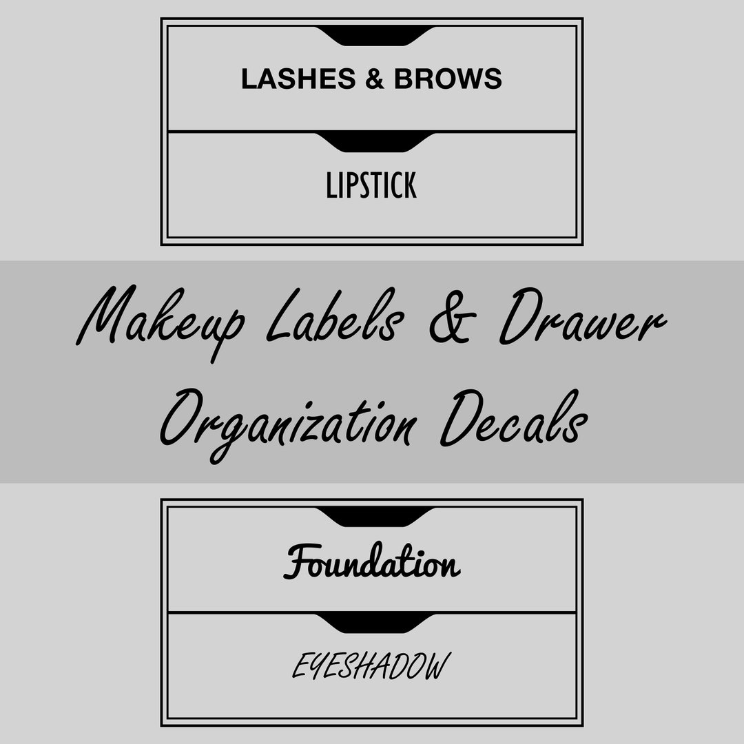 Custom Makeup Organizer Label Vinyl Decal | Makeup Labels for Storage ...