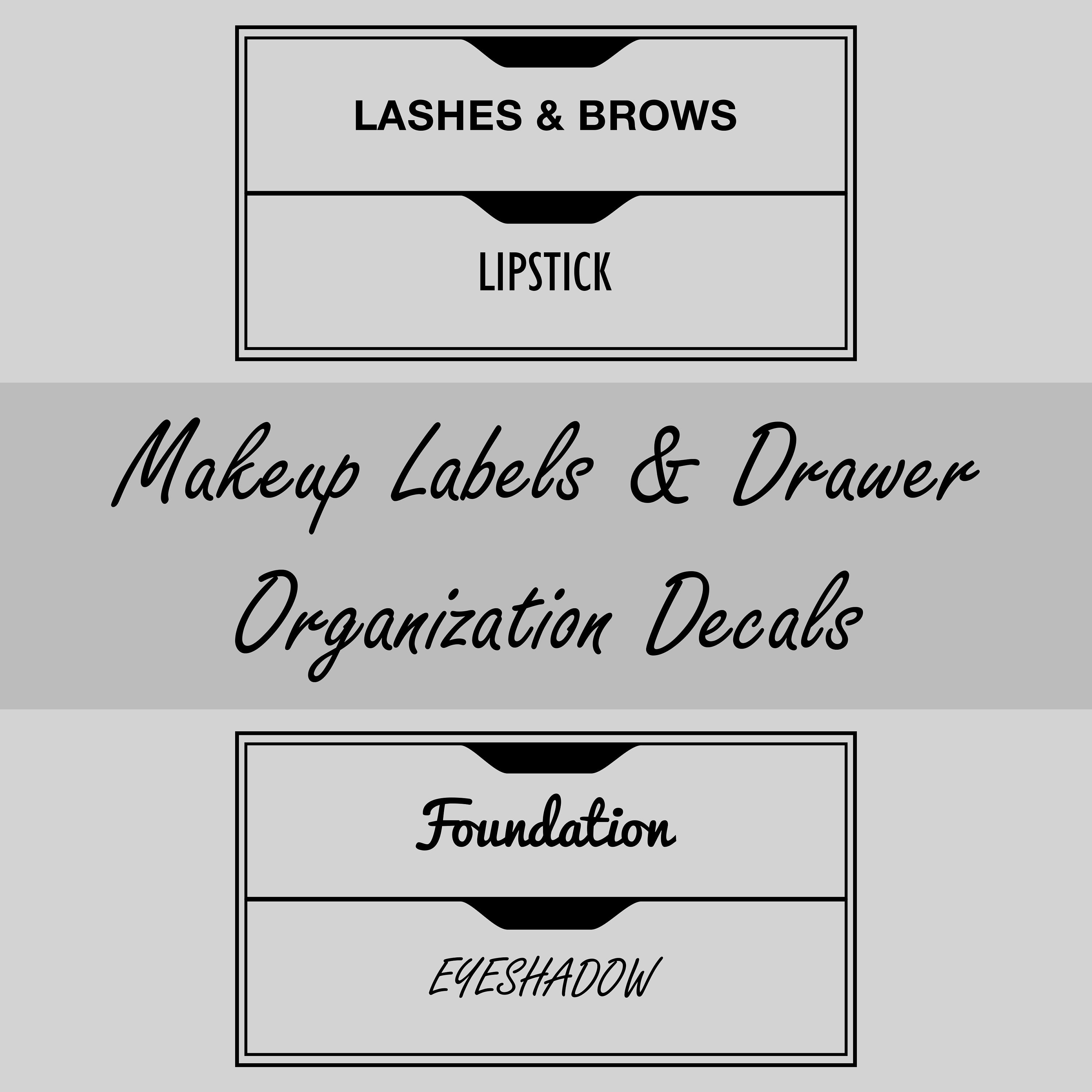 Custom Makeup Organizer Label Vinyl Decal | Makeup Labels for Storage ...