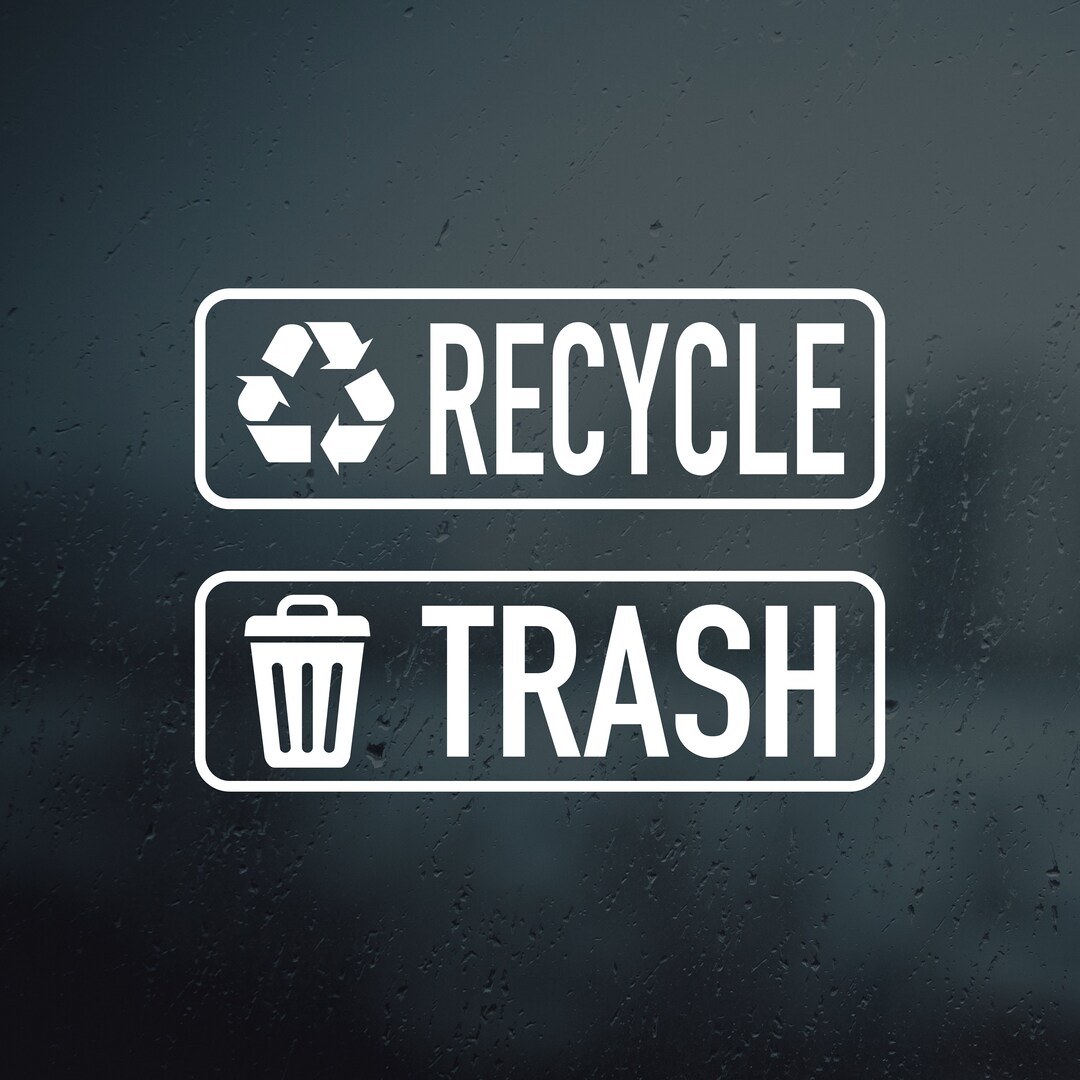 Trash and Recycle Vinyl Decal Sticker | Set of 2 Decals - Etsy