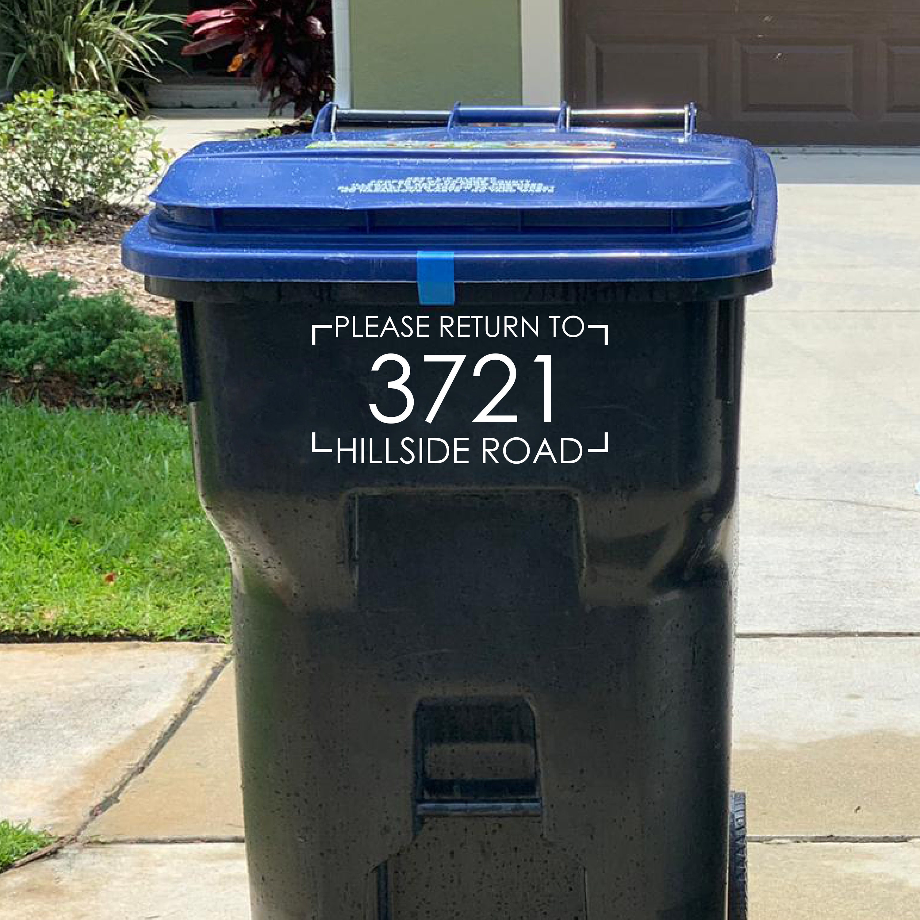 Trash Can Numbers Address Vinyl Decal - Address Label - Etsy