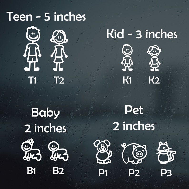 Create Your Own Stick Figure Family Vinyl Decal/sticker | Etsy