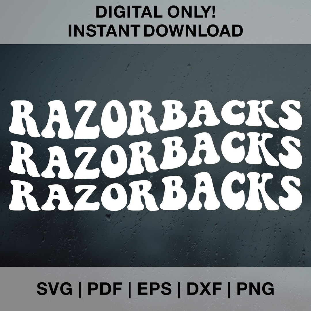 Razorbacks Wavy Stacked SVG PNG Pdf Dxf Eps Go Razorbacks - Etsy Ireland