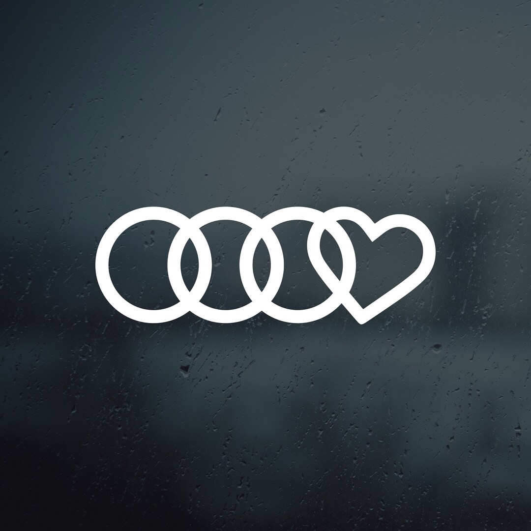 Audi Heart Vinyl Decal Sticker Audi Rings A4 S4 A6 RS4 - Etsy