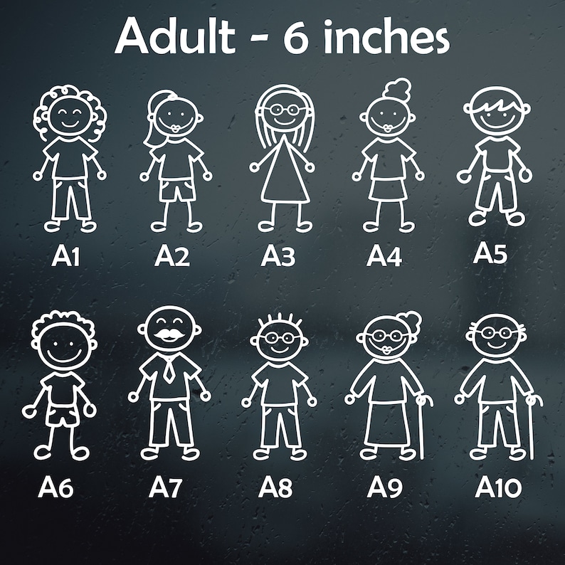 Create Your Own Stick Figure Family Vinyl Decal/sticker - Etsy