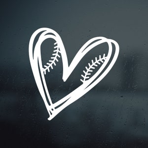 Baseball Decal, Heart Decal, Baseball Heart Decal - Etsy