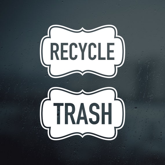 Fancy Trash and Recycle Vinyl Decal Sticker Set of 2 Decals | Etsy