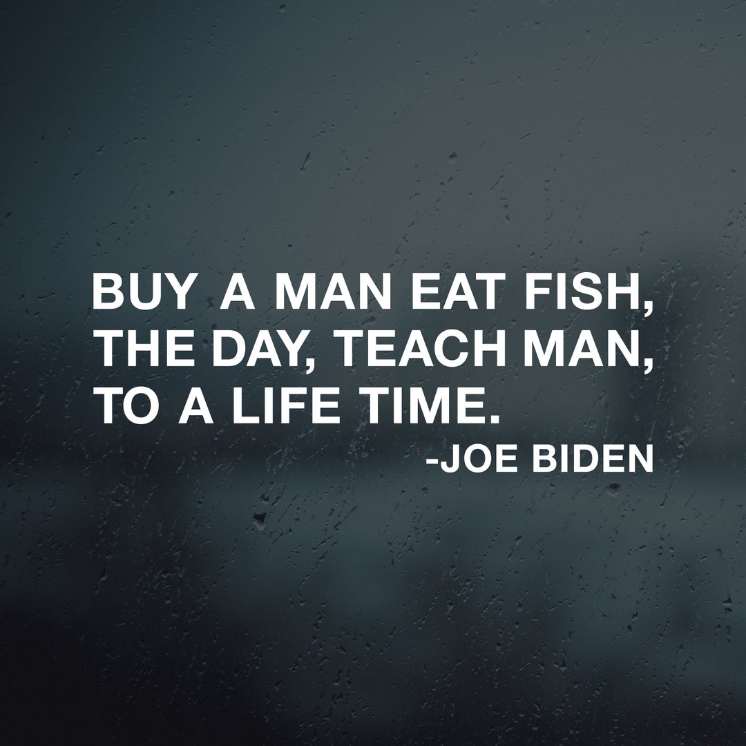 Buy A Man EAT Fish the Day Teach Man to A Life Time Vinyl Decal | Joe ...