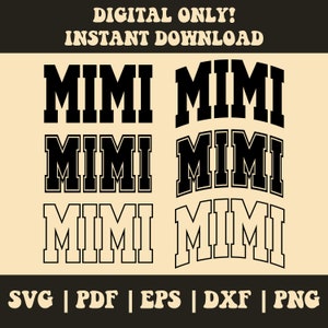 Mini Varsity SVG PNG Pdf Dxf Eps Cut Files for Cricut, Mama Mini Svg ...