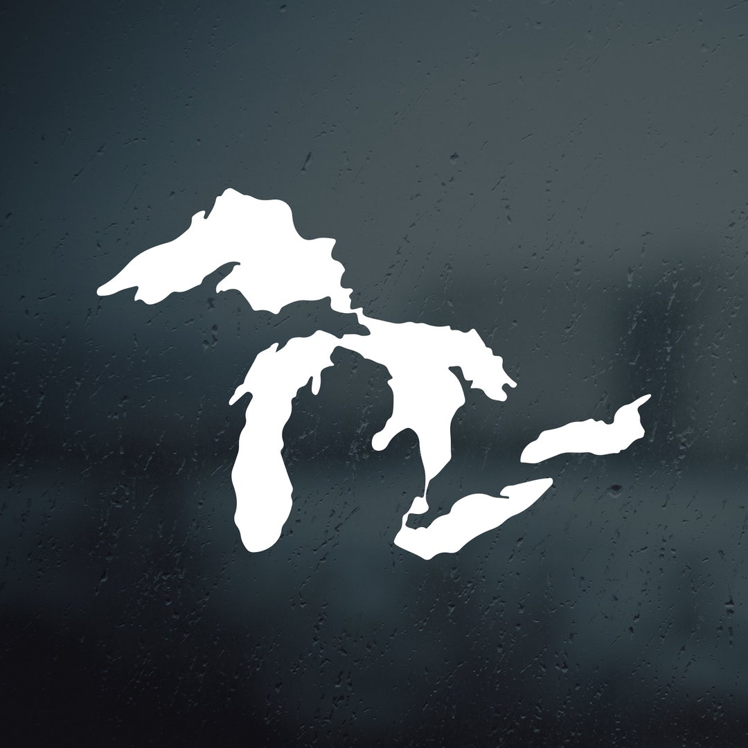 Michigan Great Lakes Decal, Great Lakes Car Decal, Multiple Sizes and ...