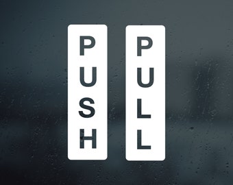 Push Pull Door Sign Vinyl Decal Sticker Set of 2 Decals - Etsy