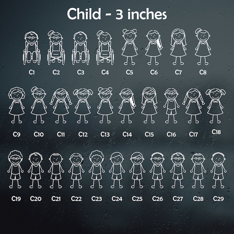 Create Your Own Stick Figure Family Vinyl Decal/sticker - Etsy