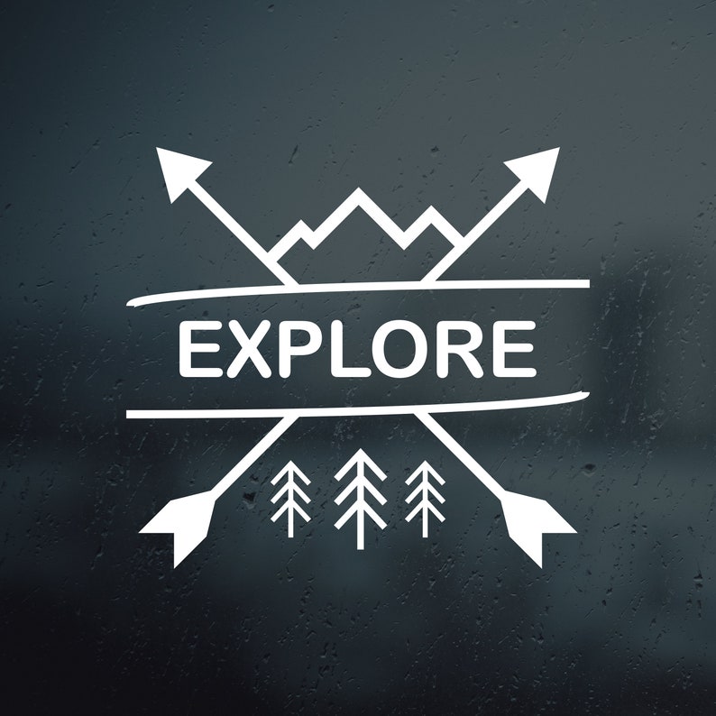 Explore Vinyl Decal Sticker Hiking Vinyl Sticker Nature - Etsy