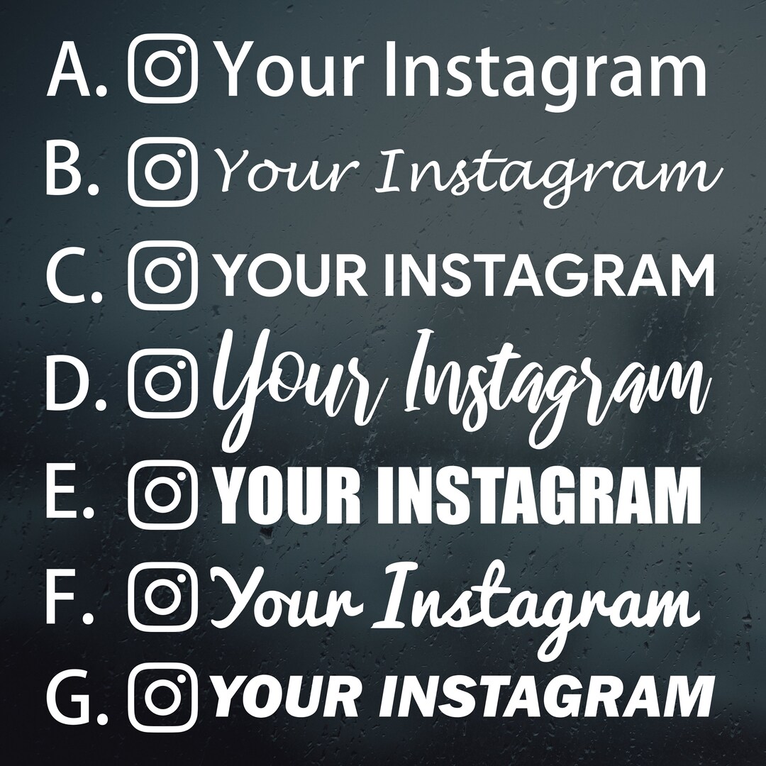 Instagram Car Decal, Instagram Decal, Window Decal, Personalized ...