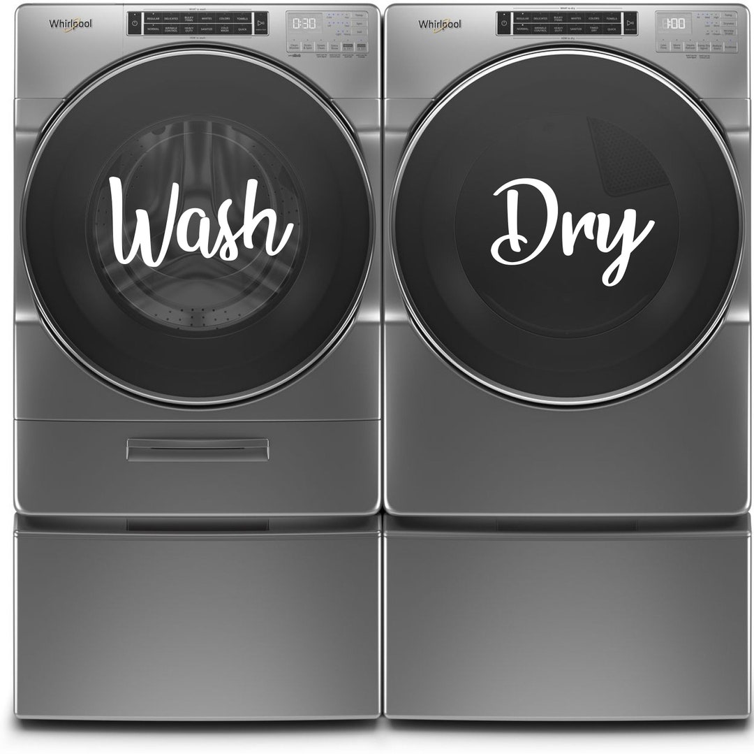 Wash and Dry Decal for Washer and Dryer | Set of 2 Decals | Laundry ...