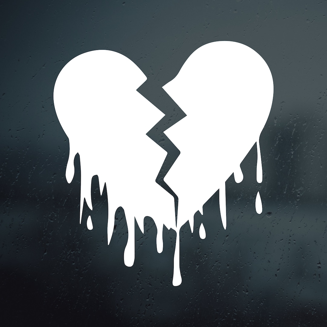 Broken Drip Heart Vinyl Decal Sticker - Etsy