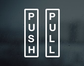 Empujar Jalar Spanish Push Pull Vinyl Sticker Decal Sign Set of 2 4"x5 ...