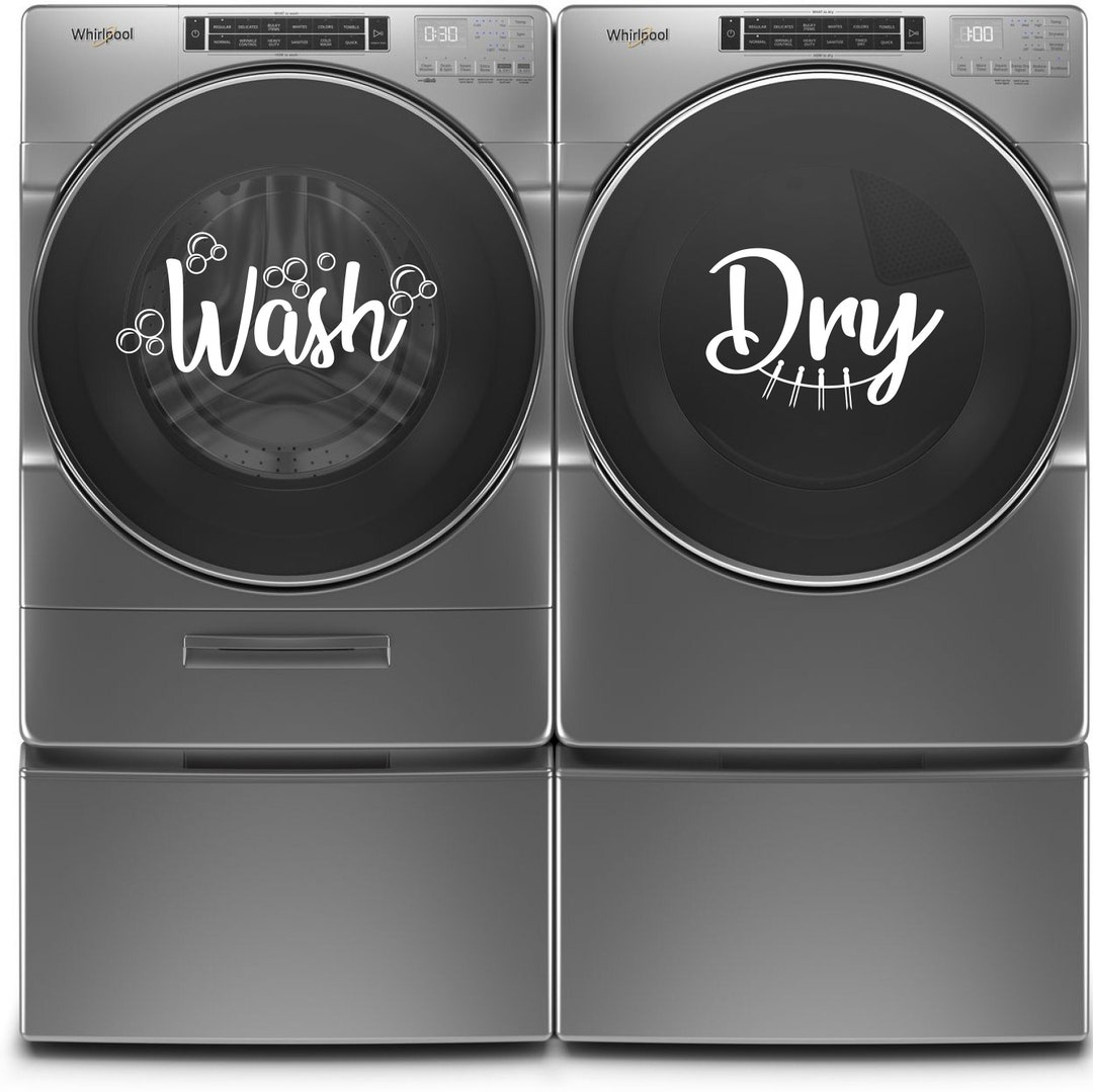Wash and Dry Decal for Washer and Dryer | Set of 2 Decals | Laundry ...