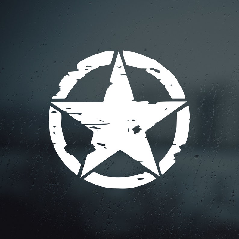 Distressed Star Vinyl Decal Sticker - Army Military Star Decal - Etsy