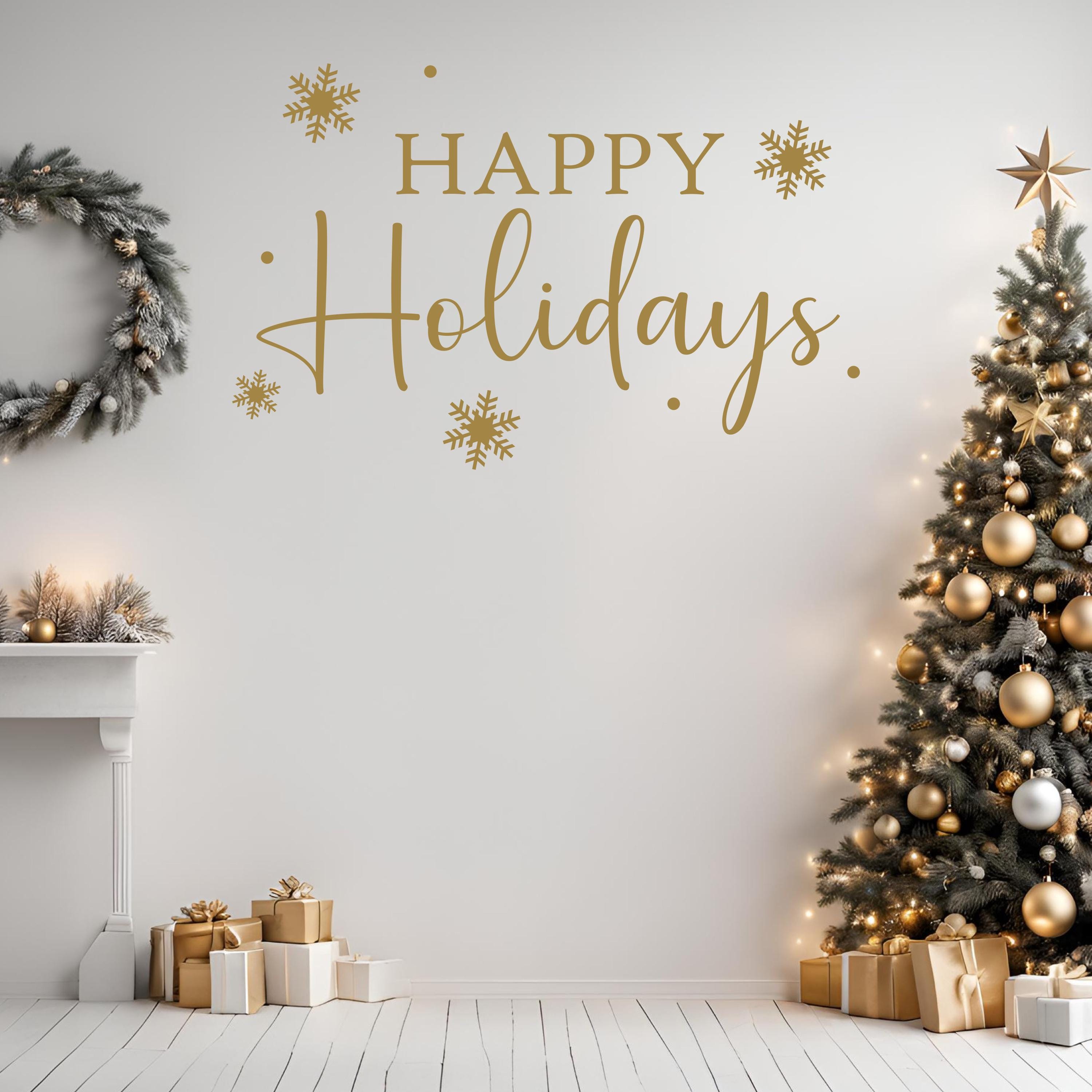 Christmas Window Decal, Happy Holidays Decal, Wall Vinyl Decal, Shop ...