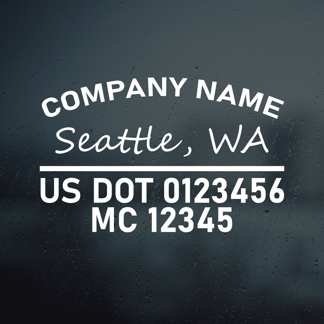 US DOT Decal, Trucking Company Decal - Multiple Colors and Sizes ...