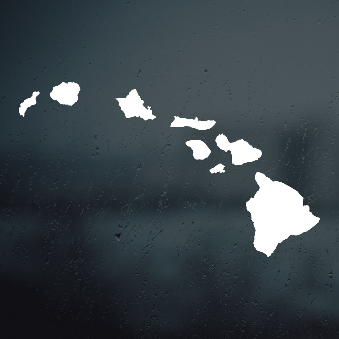 Hawaiian Islands Vinyl Car Decal - Etsy