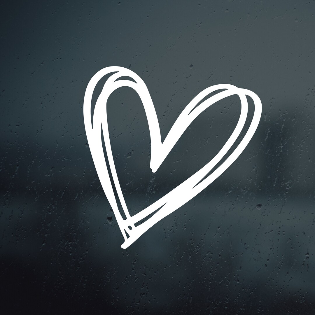 Heart Vinyl Decal, Scribble Heart, Hand Drawn Heart, Simple Heart ...